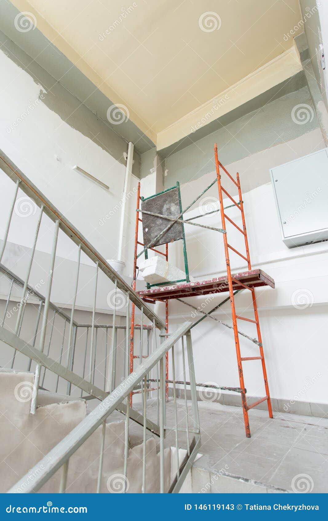 Room with Ladders during Under Renovation, Remodeling and Construction ...