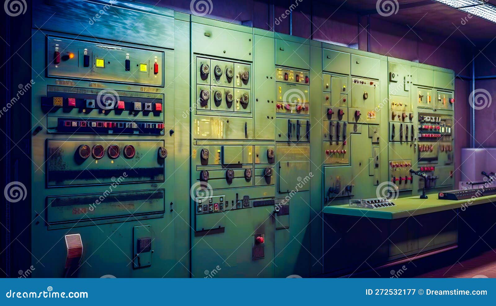 Room with Large Control Panel in it. Generative AI Stock Illustration ...