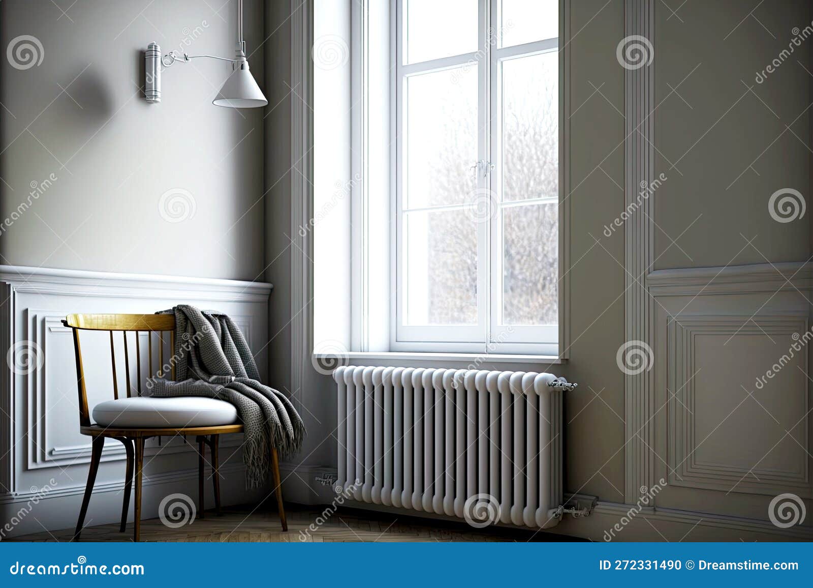 Room with Large Window and Two White Heating Radiator of Different ...