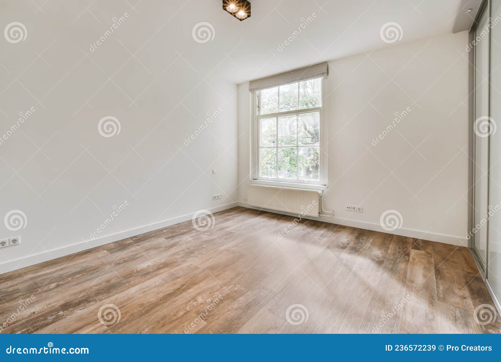 Room with a Large Wooden Window Stock Image - Image of decorative ...
