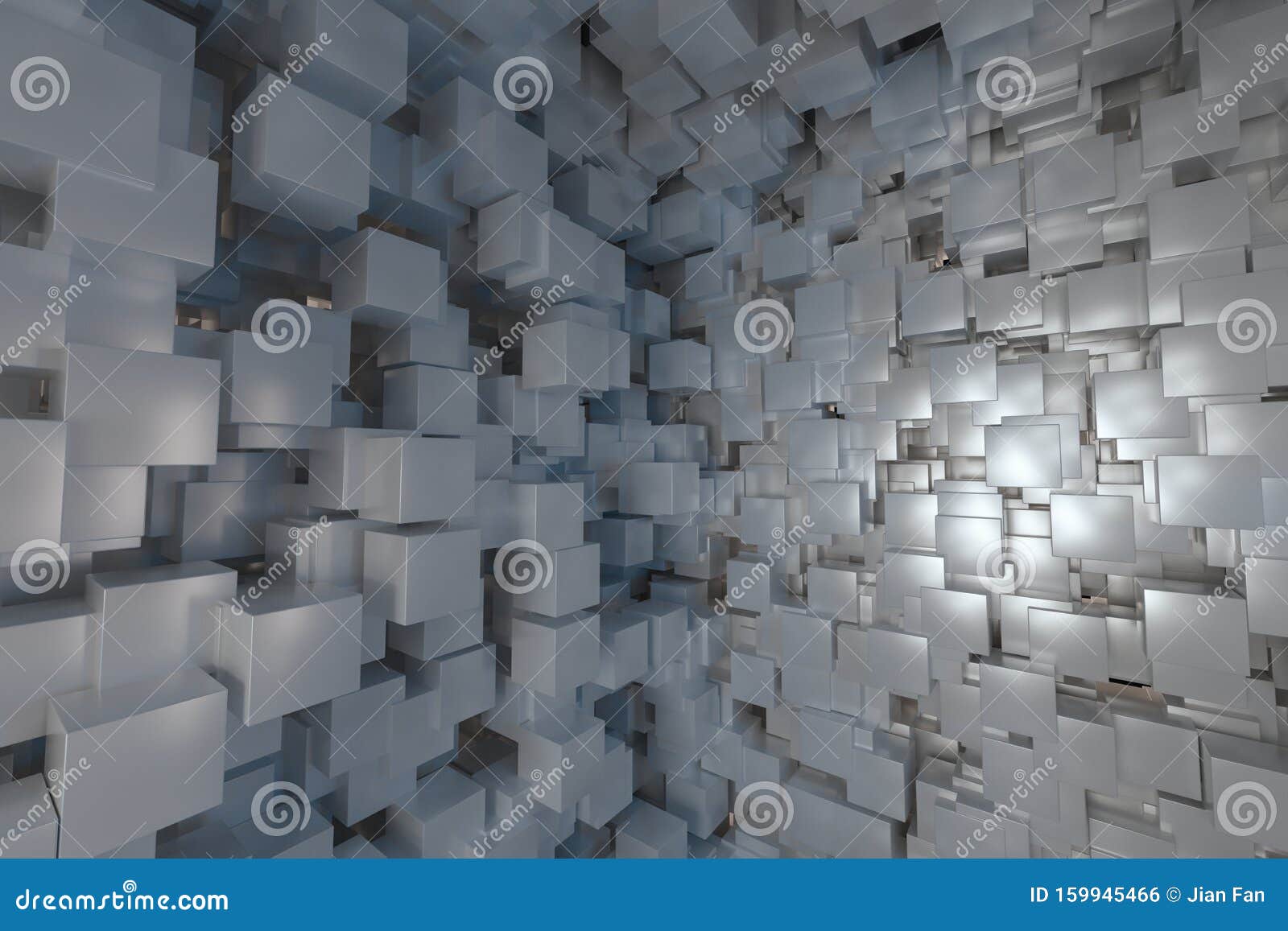 The Room Made of Cubes, in Three-dimensional Space, 3d Rendering Stock ...