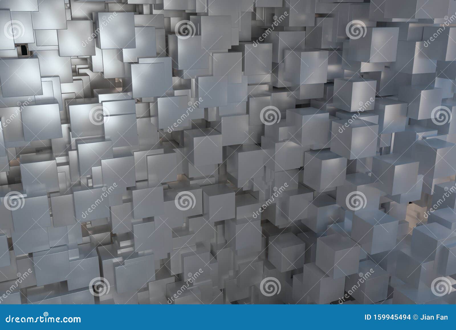 The Room Made of Cubes, in Three-dimensional Space, 3d Rendering Stock ...
