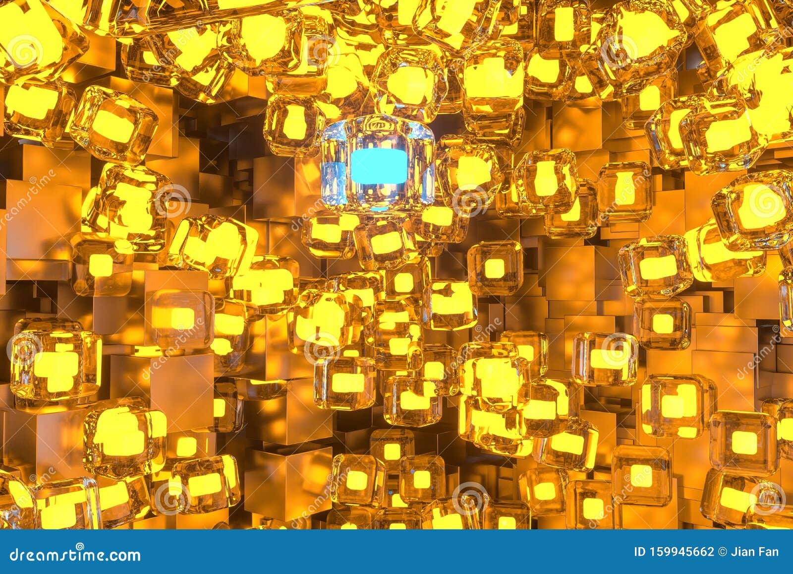 The Room Made of Cubes, in Three-dimensional Space, 3d Rendering Stock ...