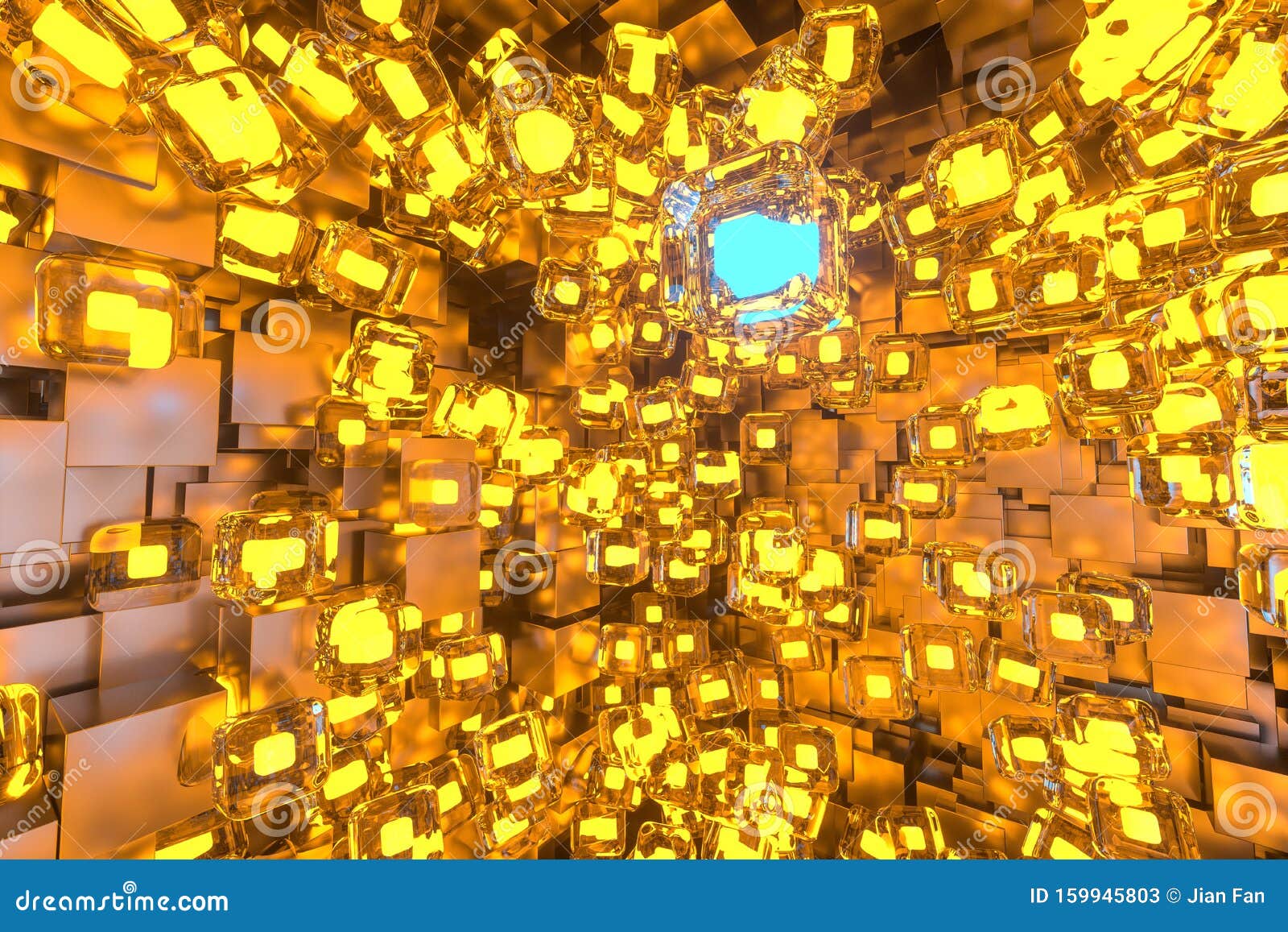 The Room Made of Cubes, in Three-dimensional Space, 3d Rendering Stock ...