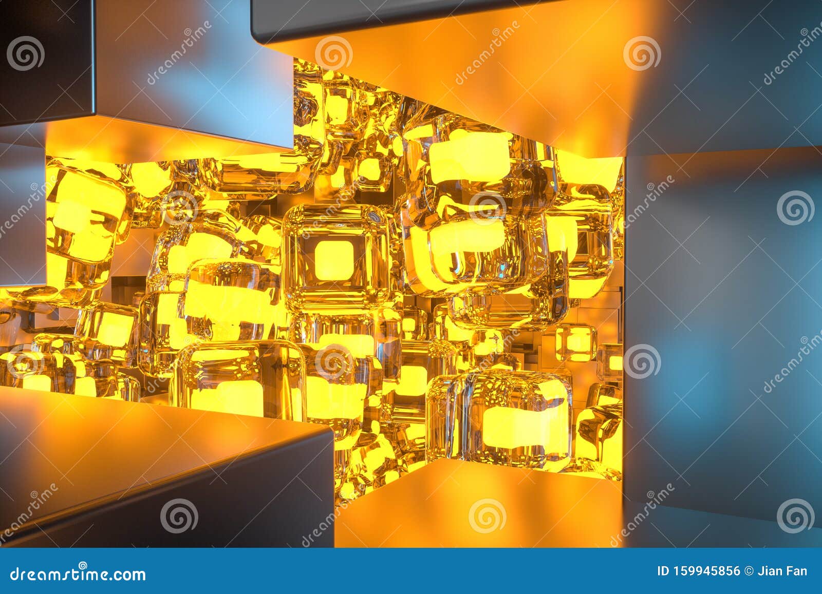 The Room Made of Cubes, in Three-dimensional Space, 3d Rendering Stock ...