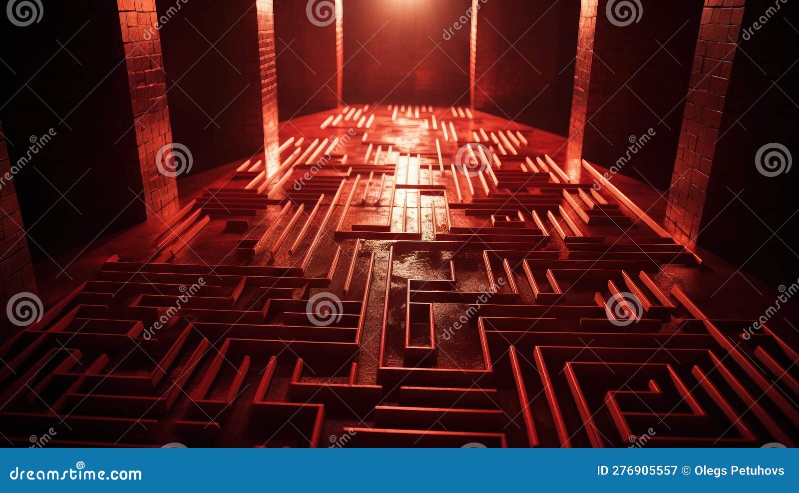 A Room with a Maze in the Middle of the Floor Stock Illustration ...