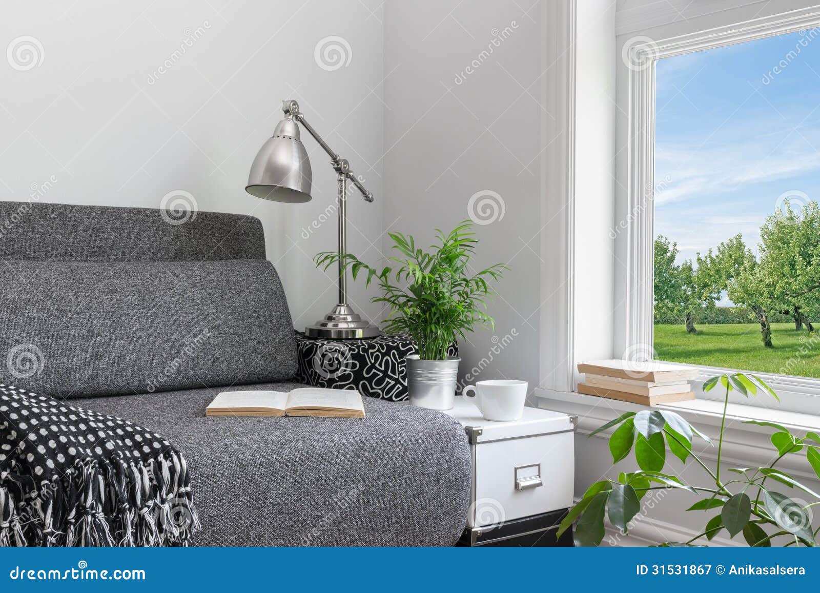 Room with Modern Decor and Beautiful View Stock Image - Image of ...