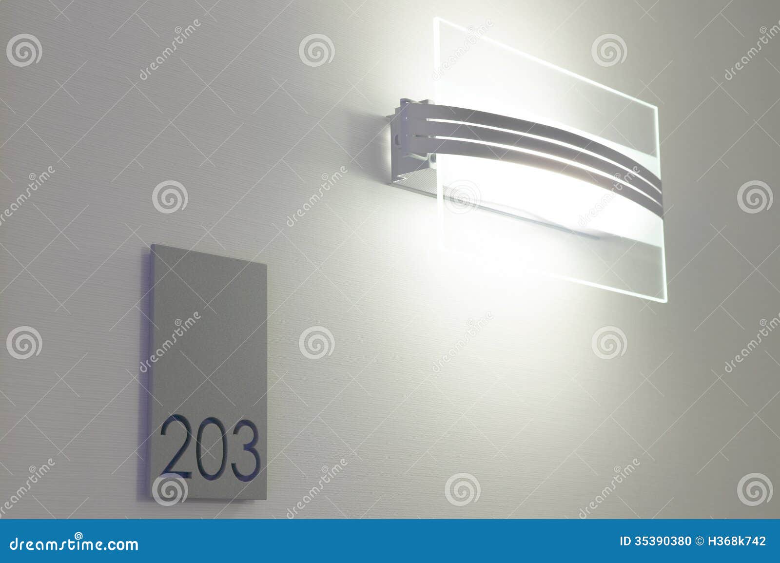 Room Number and Corridor Light. Stock Photo - Image of locations ...