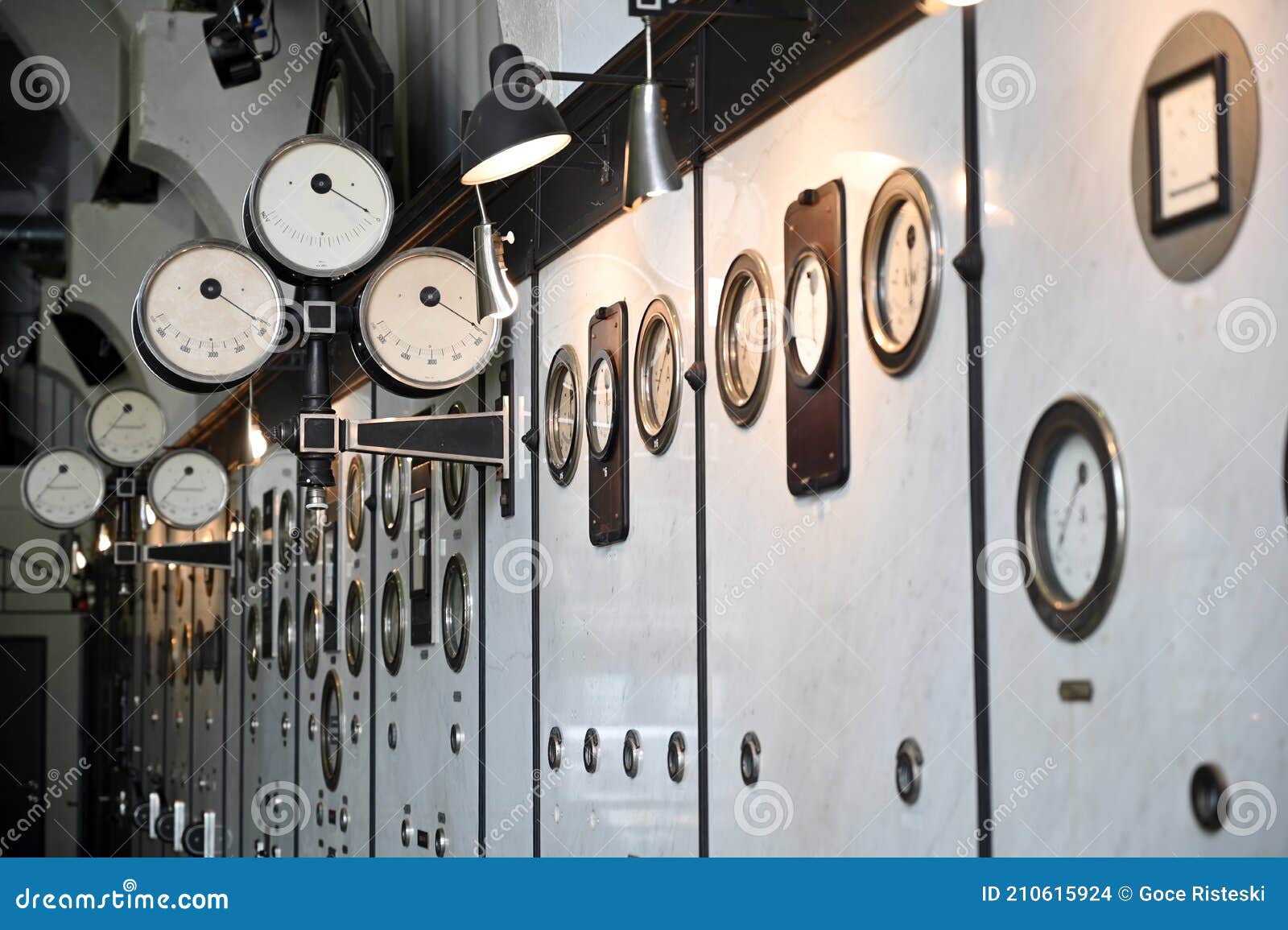 Room with Old Measuring Devices Stock Photo - Image of industrial ...