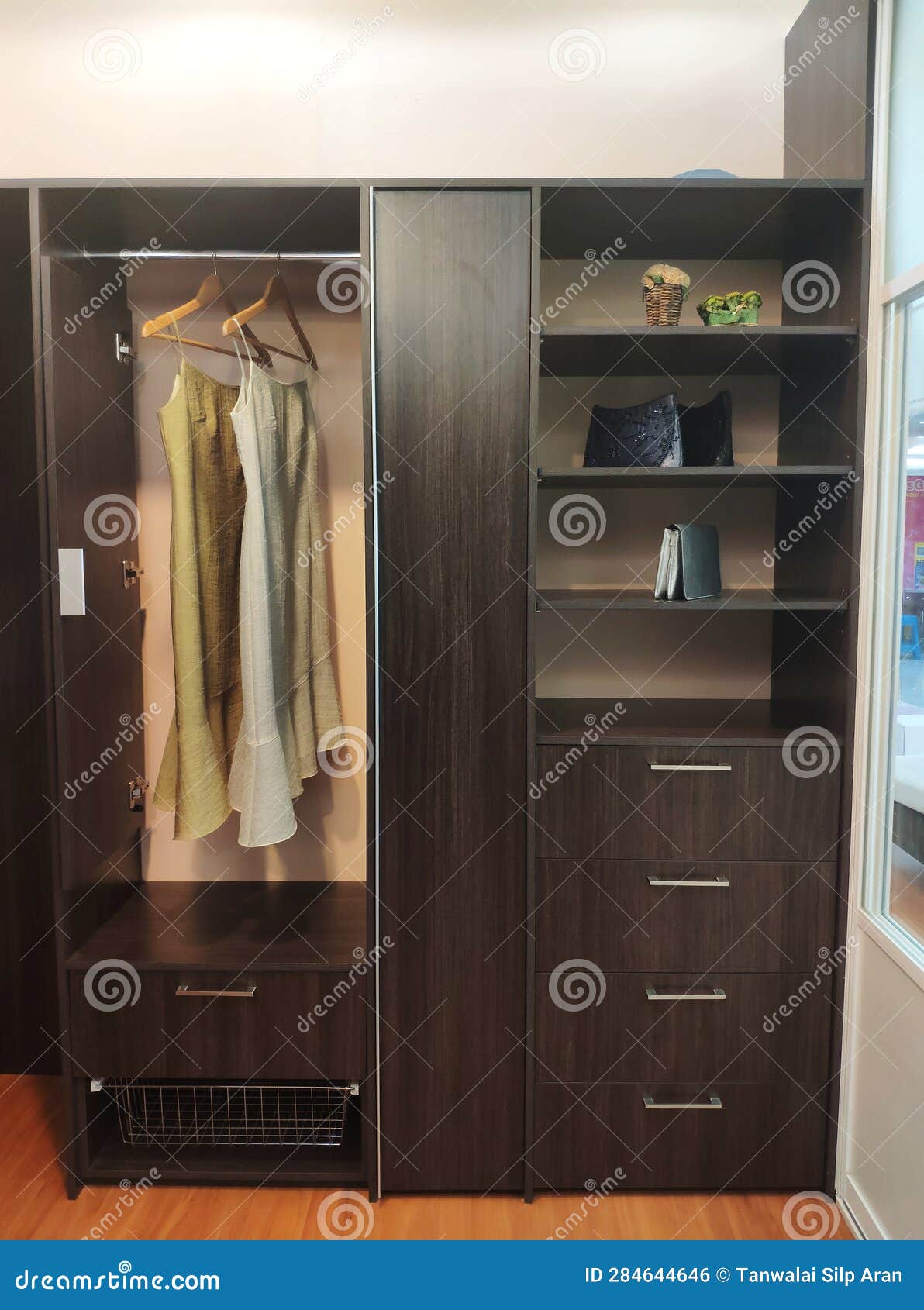 Room with the Open Empty Closet, Working Closet, Cupboard with Some ...