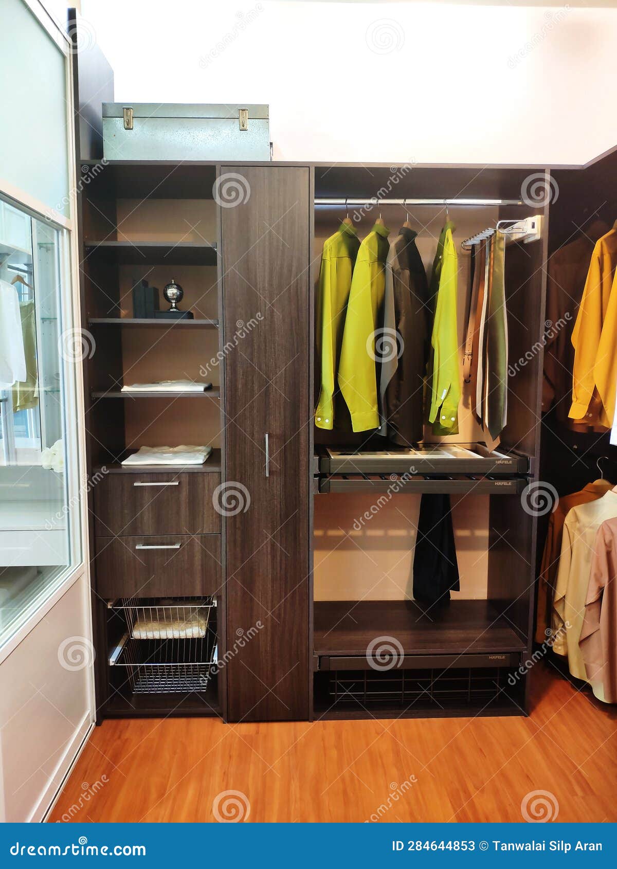 Room with the Open Empty Closet, Working Closet, Cupboard with Some ...