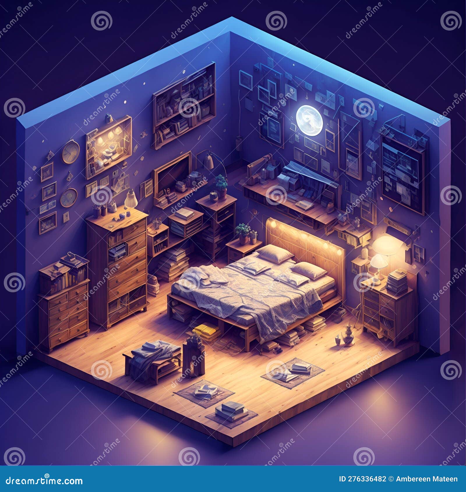 Room of a Philosopher. Crush on a Book. Stock Illustration ...