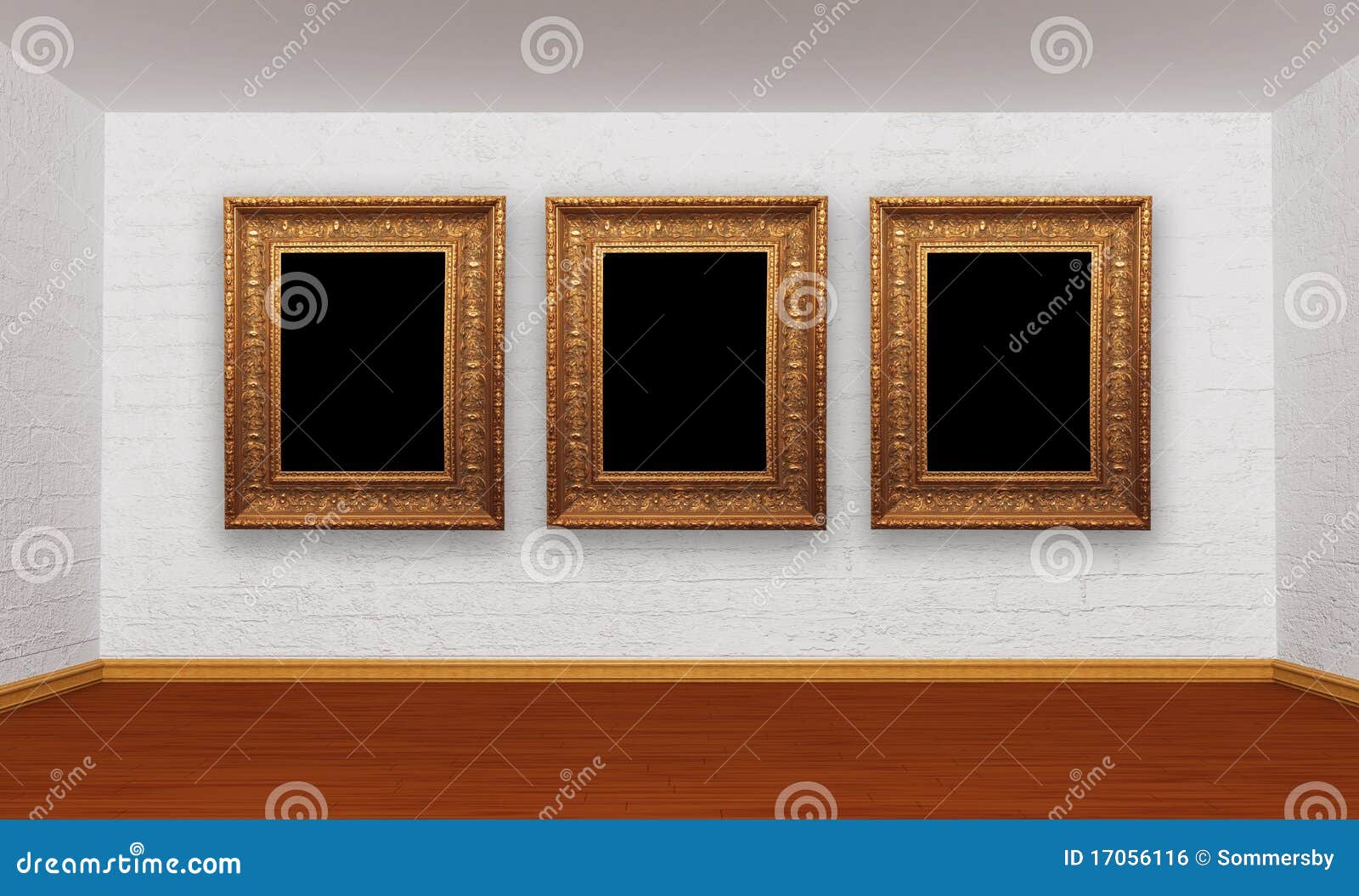 Room with picture frames stock illustration. Illustration of domestic ...