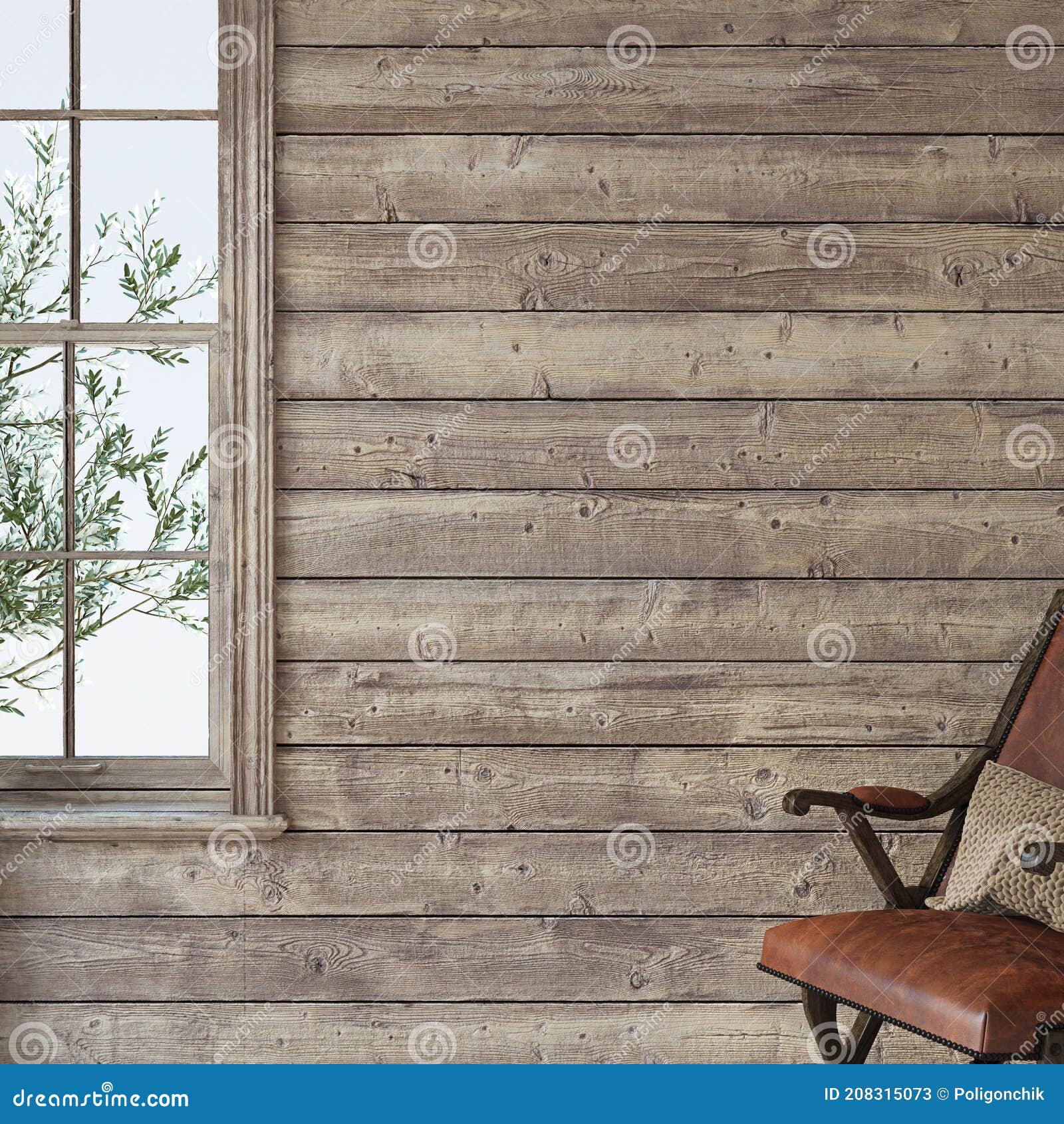 Room in Ranch House. 3d Render Stock Illustration - Illustration of ...