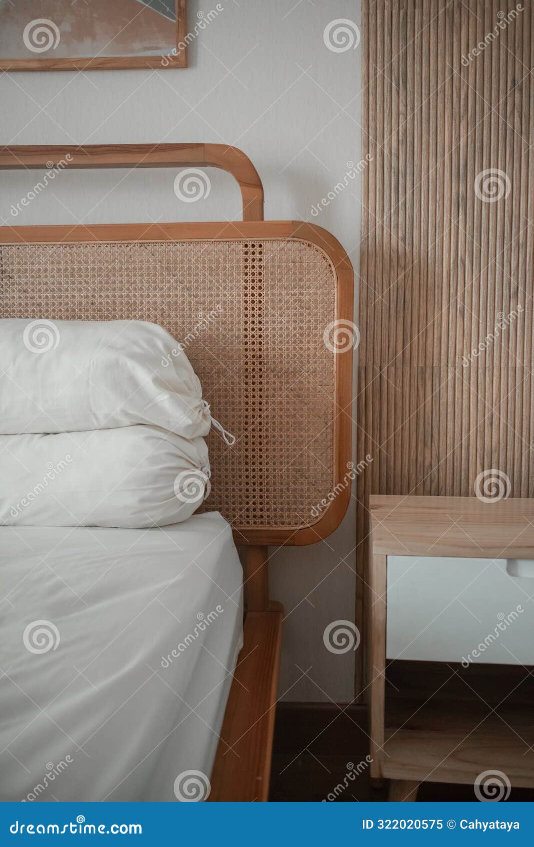 Room with Rattan Bed and Simple Design Stock Image - Image of decor ...