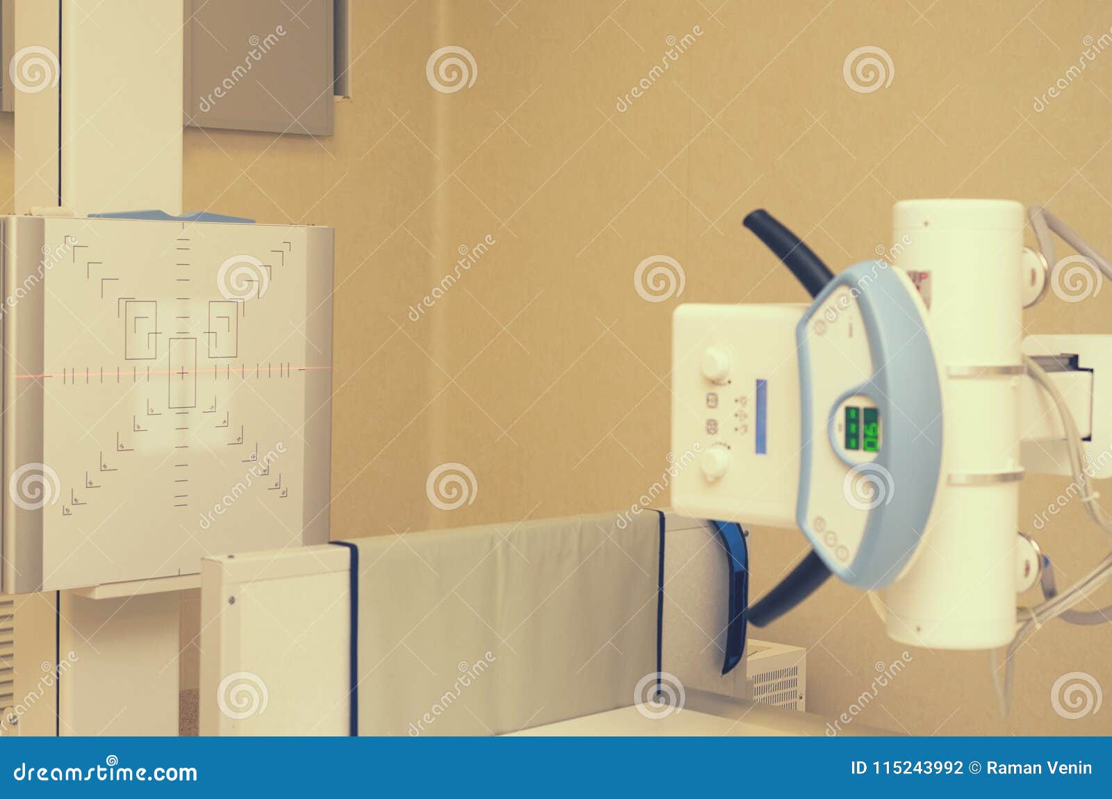 Room with an X-ray Apparatus Table for the Production of X-ray Images ...