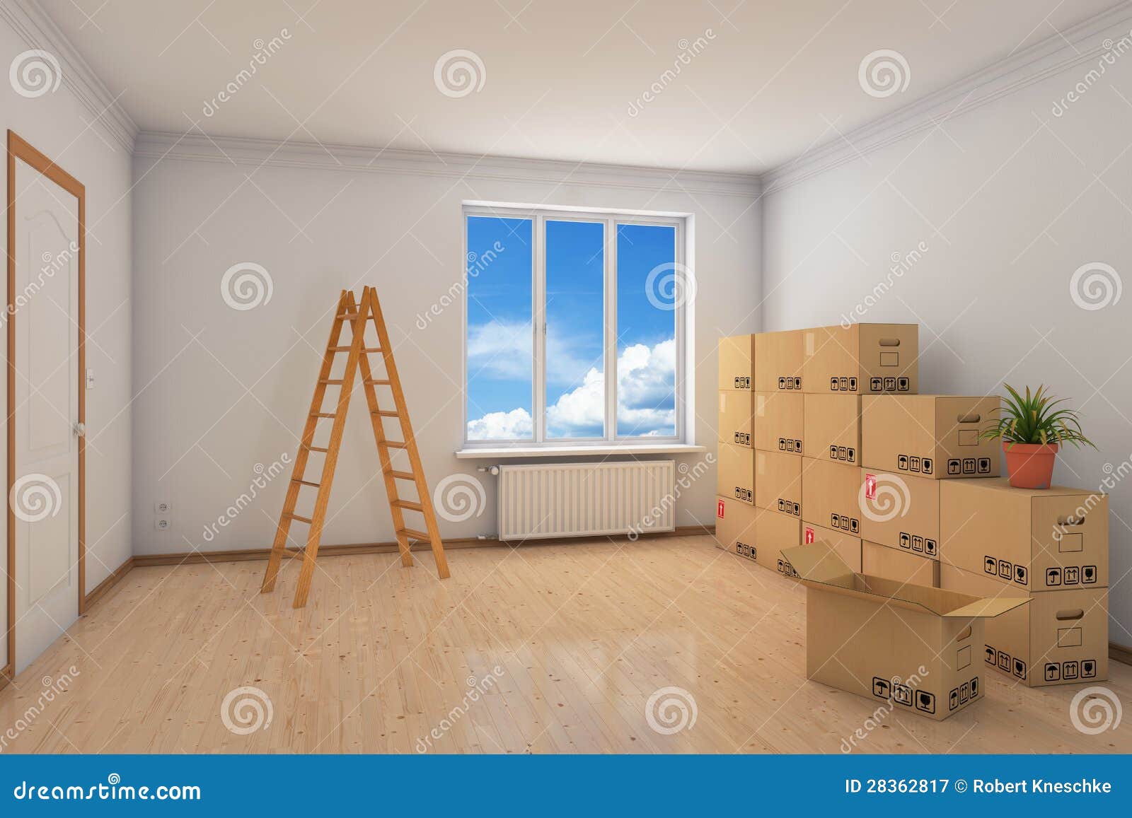 Room during Relocation with Moving Stock Illustration - Illustration of ...