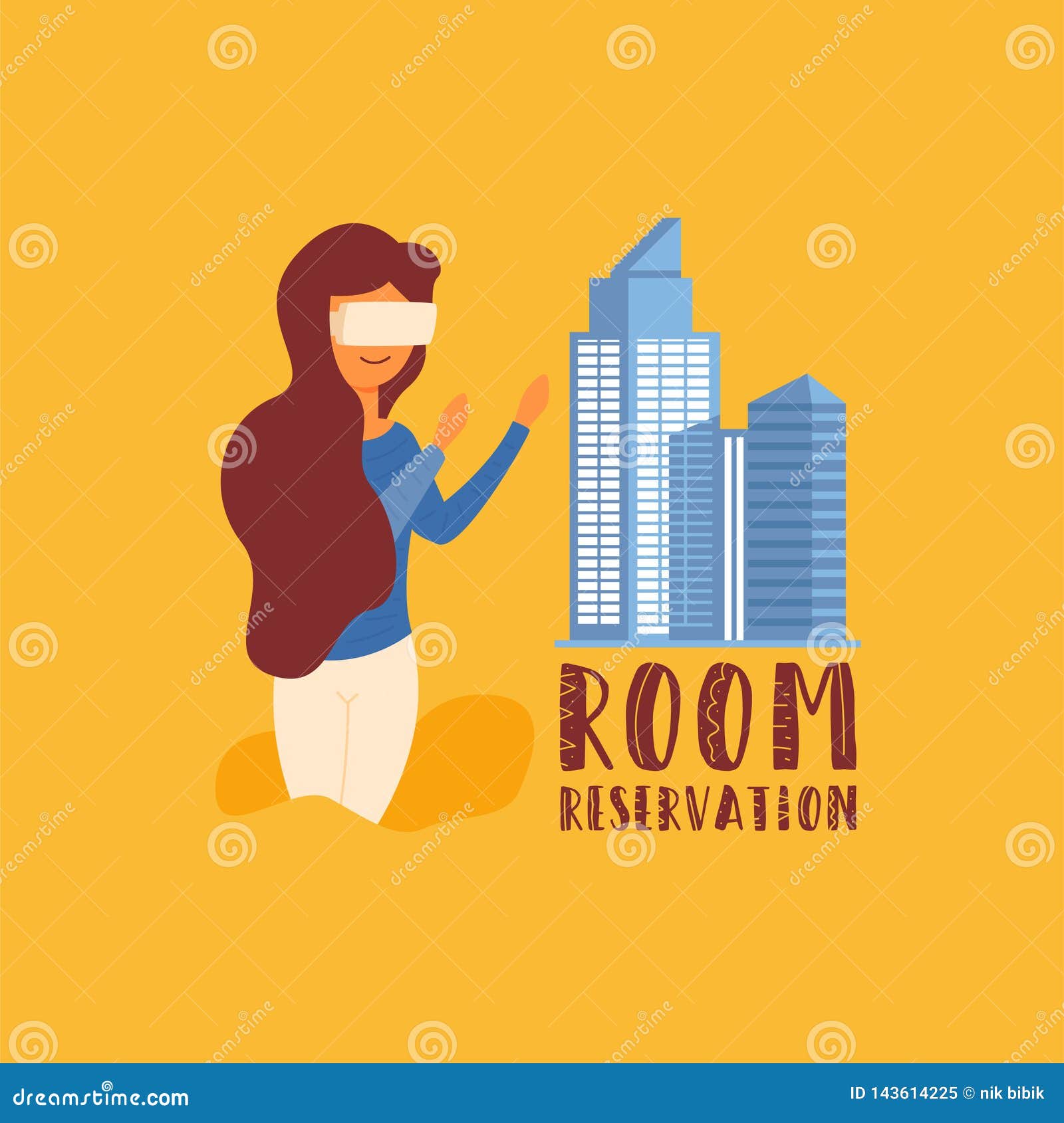 Room Reservation Glasses of Additional Reality Stock Vector ...