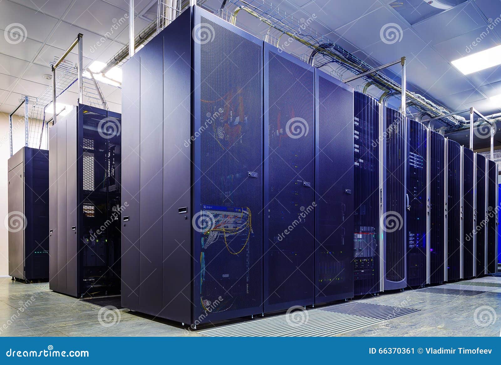 Room with Rows of Server Hardware Stock Image - Image of digital ...