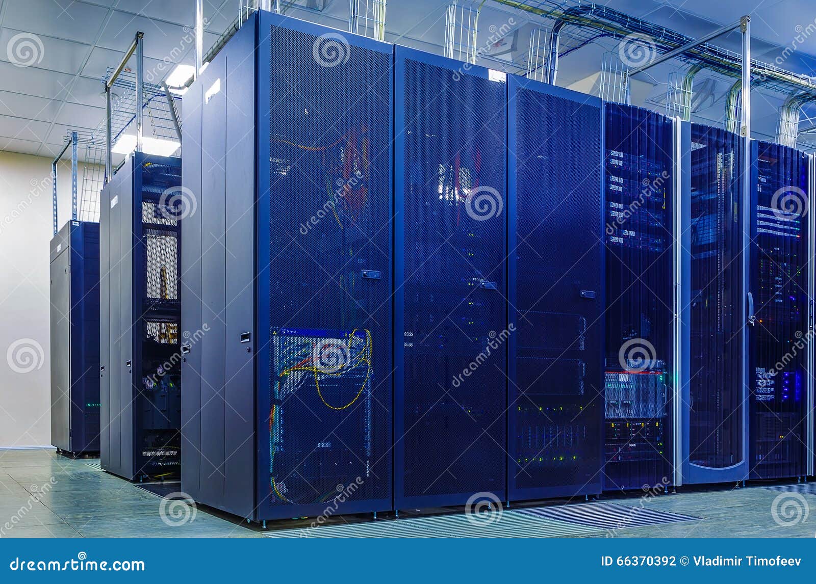 Room with Rows of Server Hardware Stock Photo - Image of computing ...