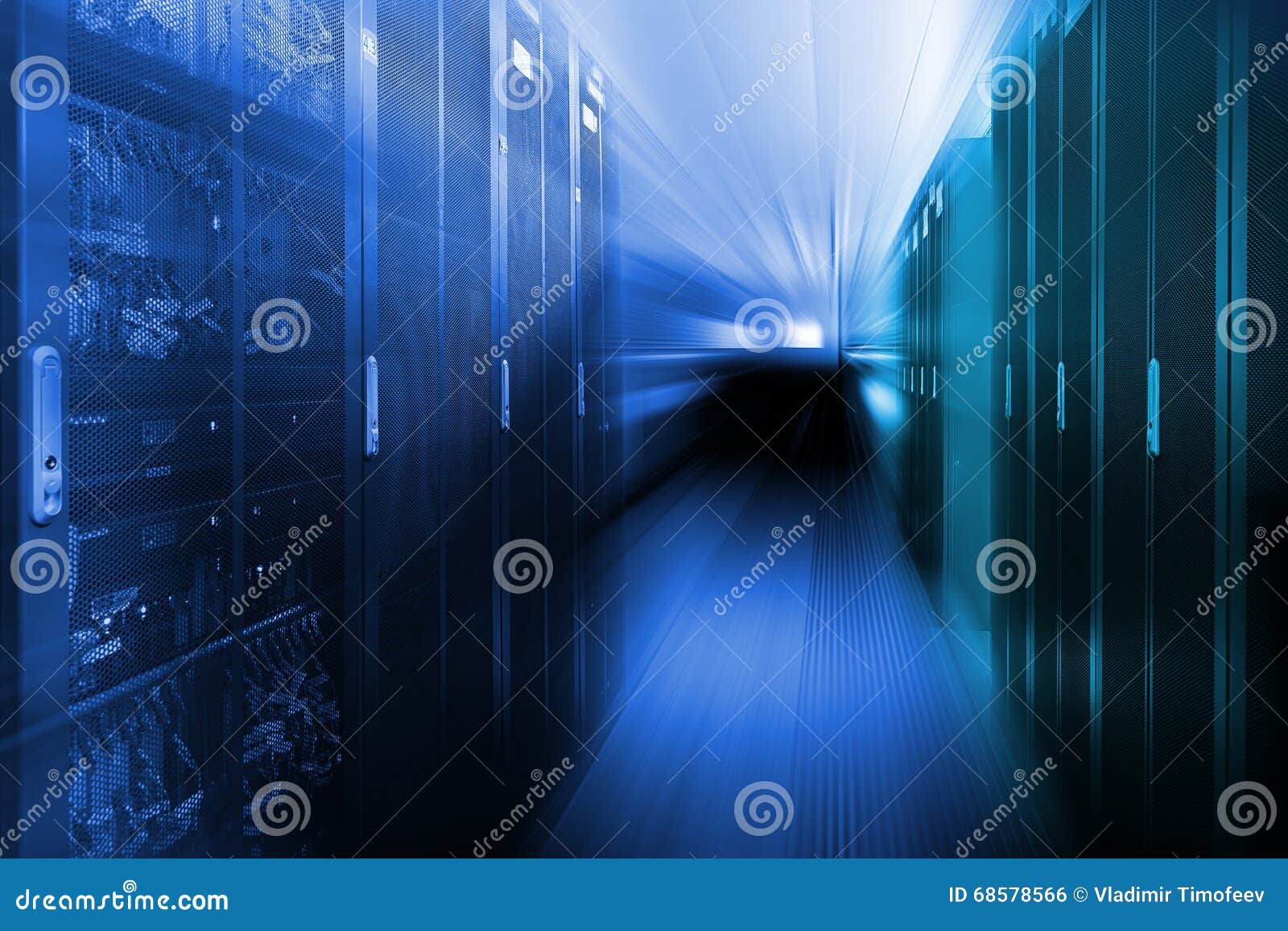 Room with Rows of Server Hardware in the Data Center Stock Photo ...