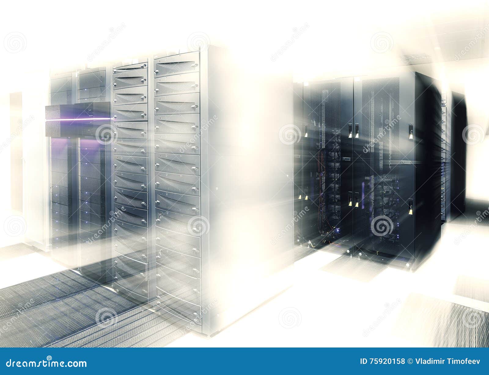 Room with Rows of Server Hardware in Data Center Stock Photo - Image of ...
