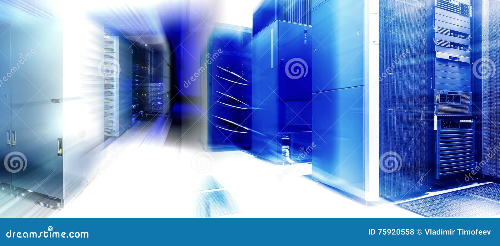 Room with Rows of Server Hardware in Data Center Stock Photo - Image of ...