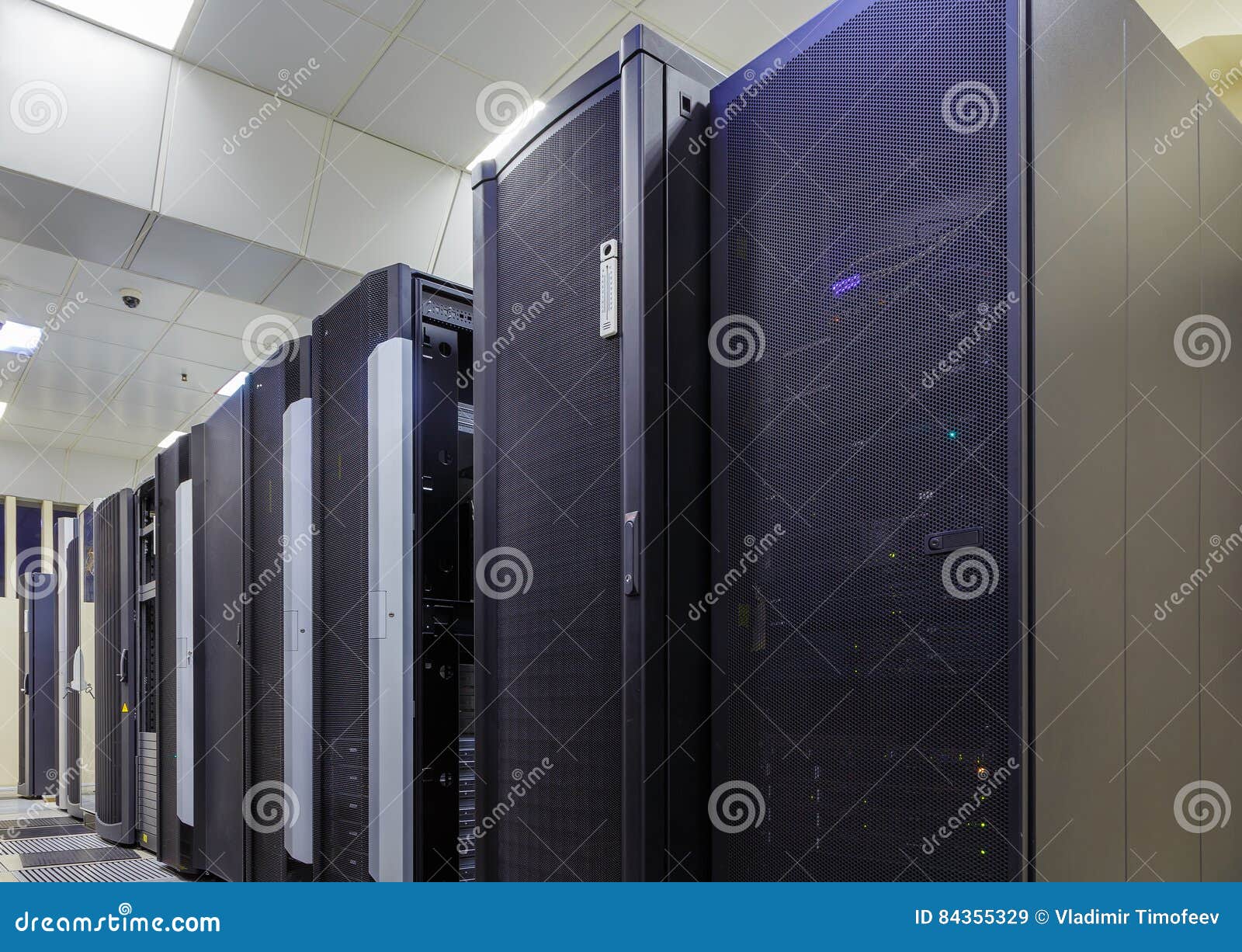 Room with Rows of Server Hardware in Data Center Stock Image - Image of ...
