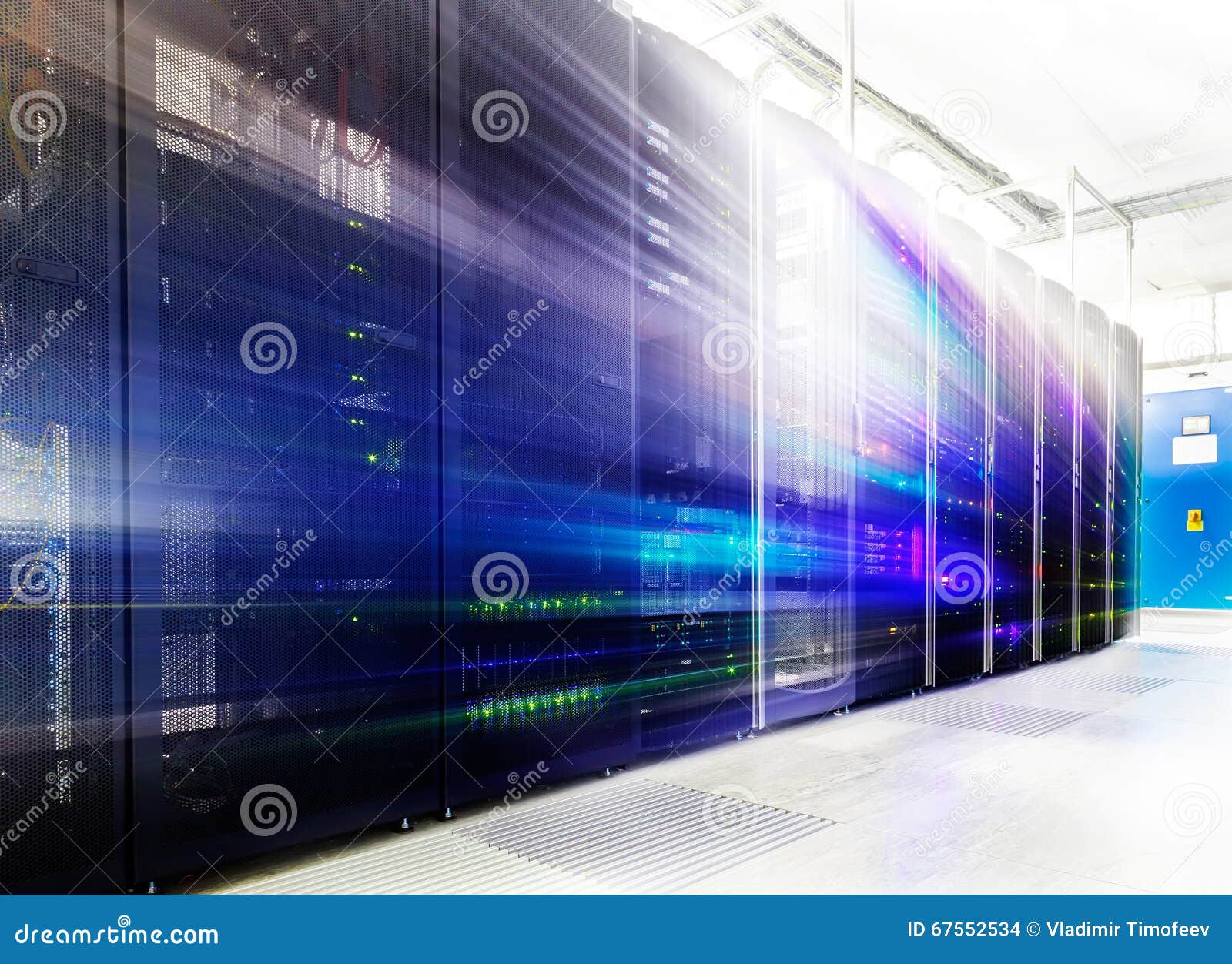 Room with Rows of Server Hardware in the Data Center Stock Photo ...