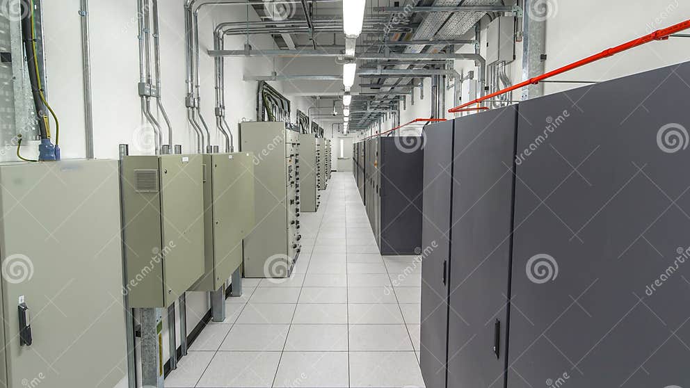 Room with Rows of Server Hardware in Data Center Timelapse Hyperlapse ...