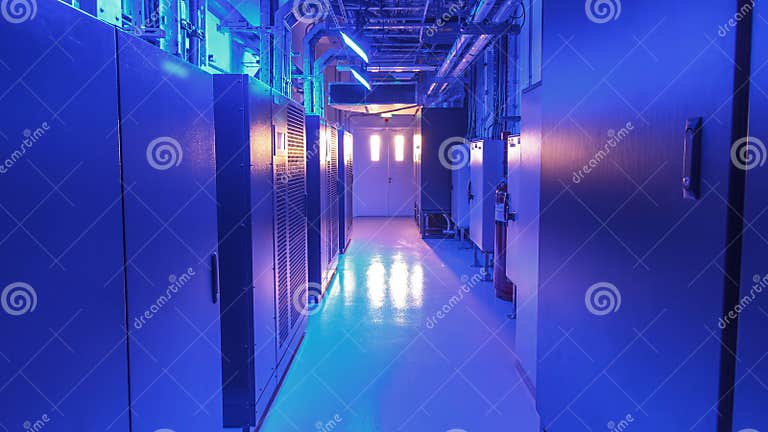Room with Rows of Server Hardware in Data Center Timelapse Hyperlapse ...