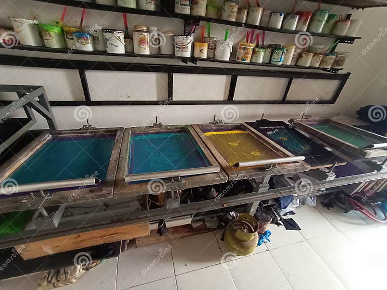 Room Screen Printing before All Process Stock Photo - Image of wood ...