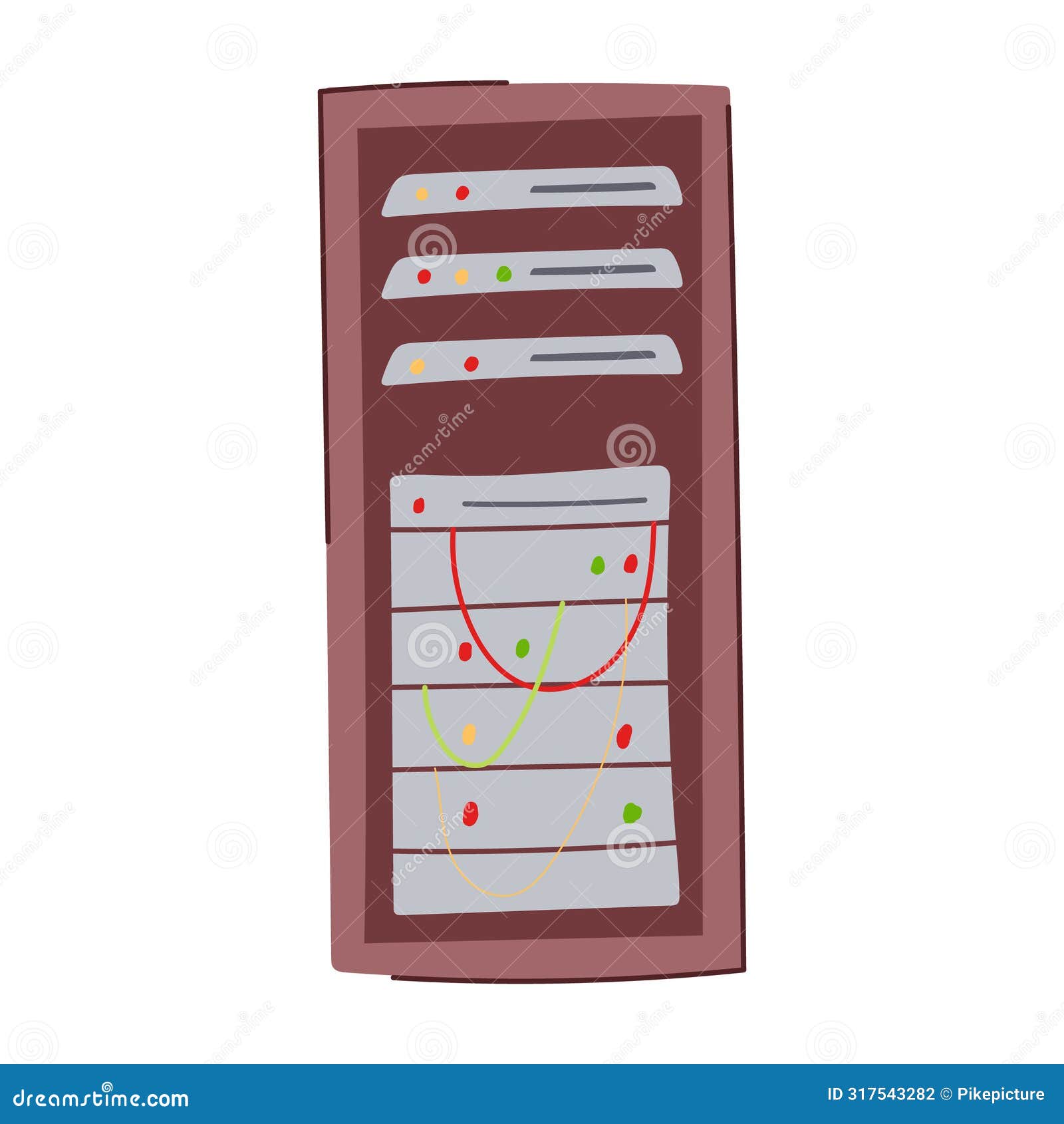 Room Server Rack Cartoon Vector Illustration Stock Vector ...