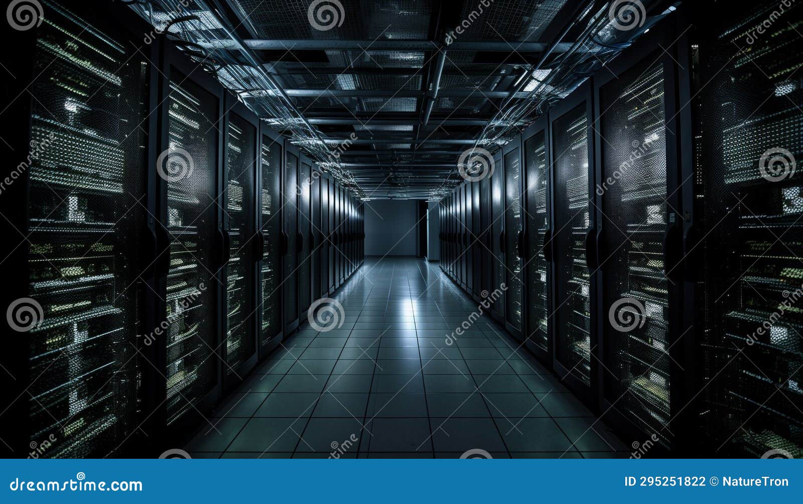 Server Rack in a Data Centre Server Rack in a Data Center Room with ...