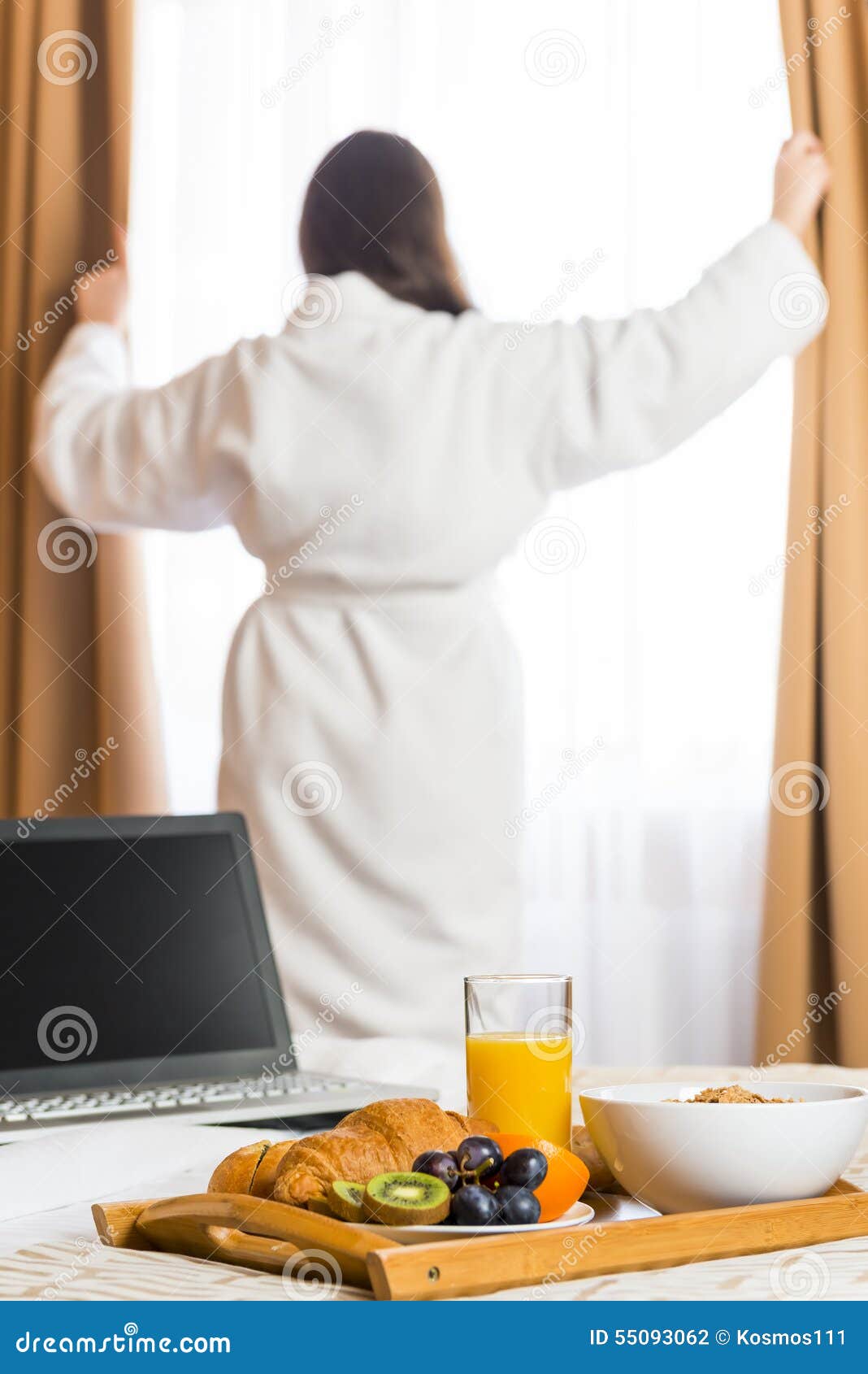 Room Service Breakfast on a Tray Stock Photo - Image of people ...