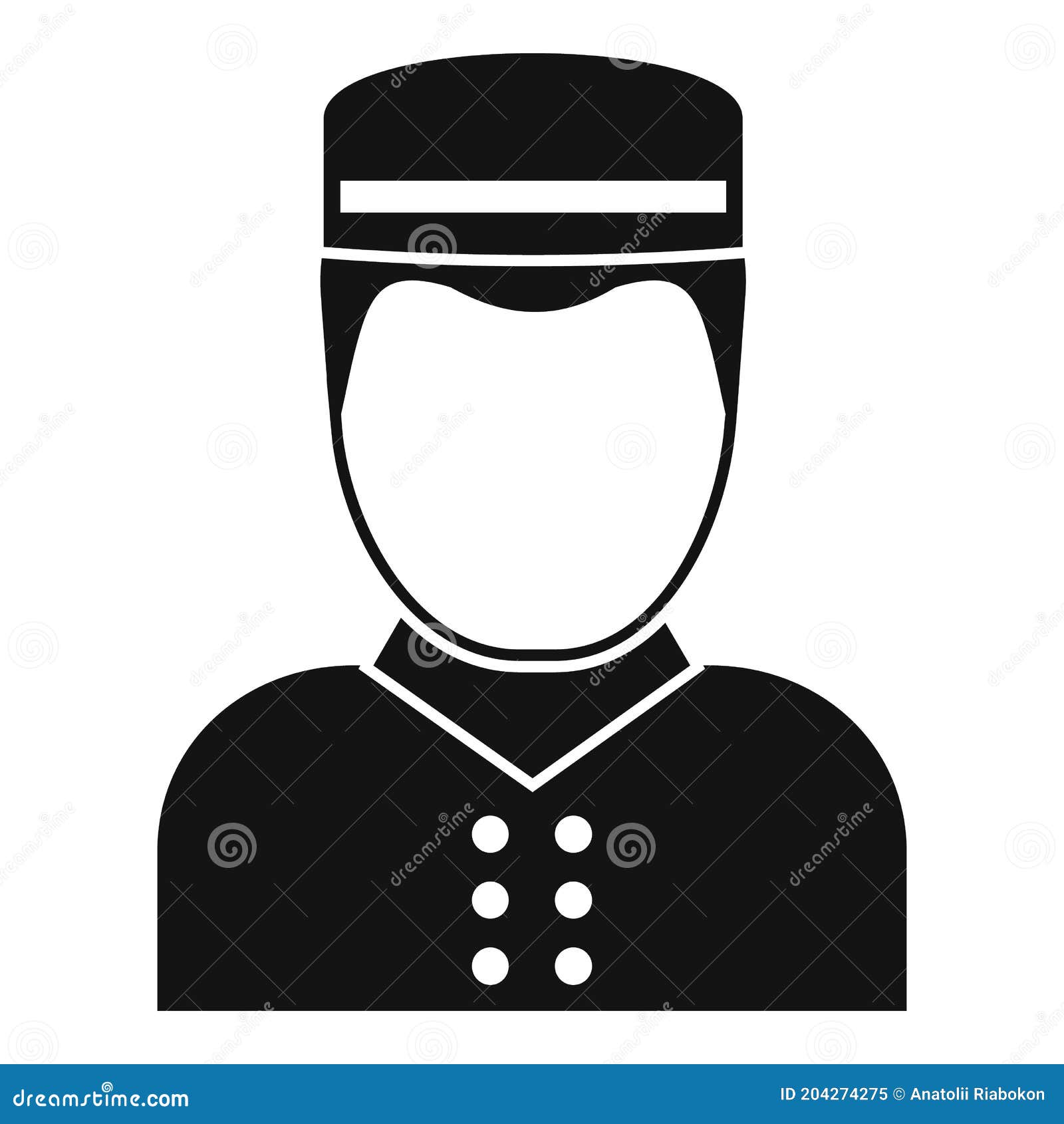Room Service Man Icon, Simple Style Stock Vector - Illustration of ...
