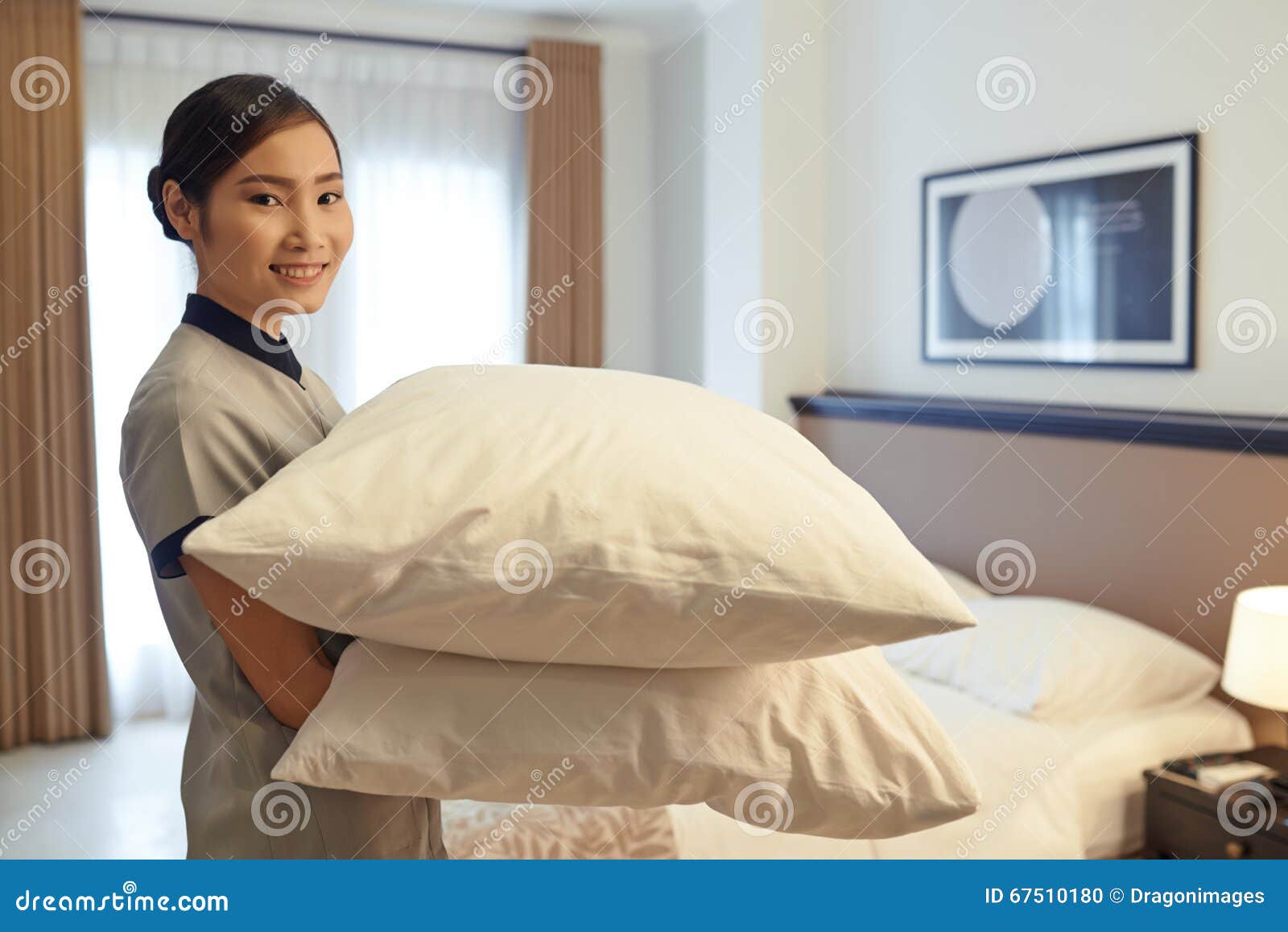 Room service stock photo. Image of pillow, motel, clean - 67510180