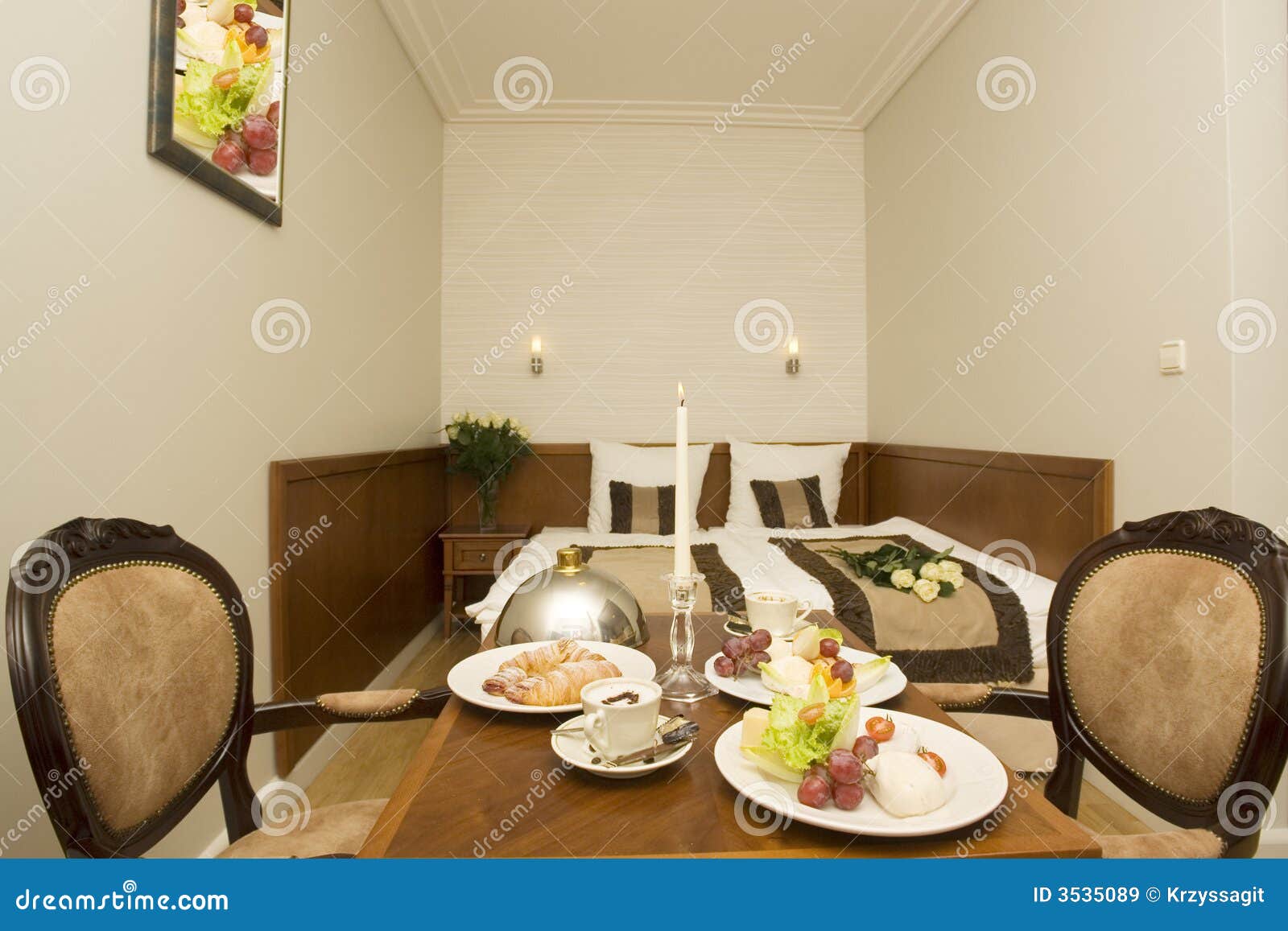 Room service on table stock image. Image of bedchamber - 3535089