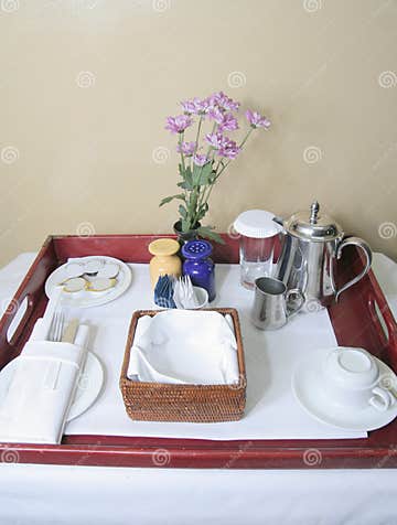 Room Service Table Set Up stock photo. Image of cutleries - 6685996