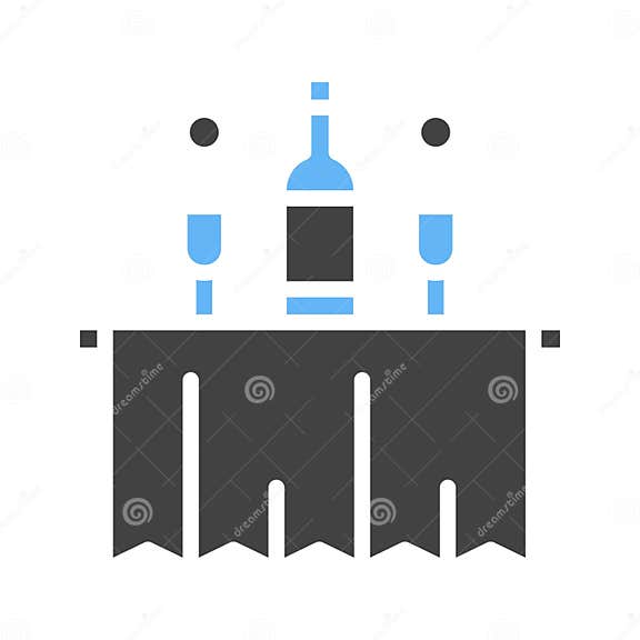 Room Service Trolley Icon Image. Stock Illustration - Illustration of ...