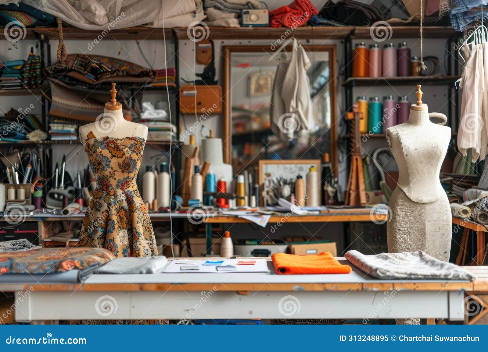 A Room with a Sewing Machine and a Mannequin by AI Generated Image ...