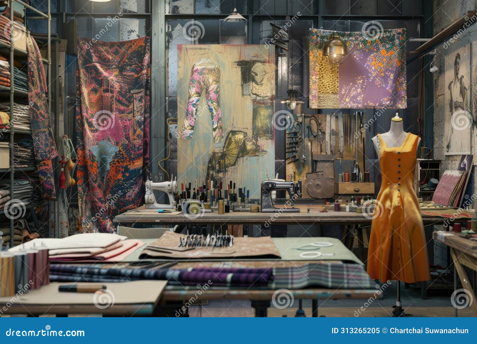 A Room with a Sewing Machine and a Mannequin by AI Generated Image ...