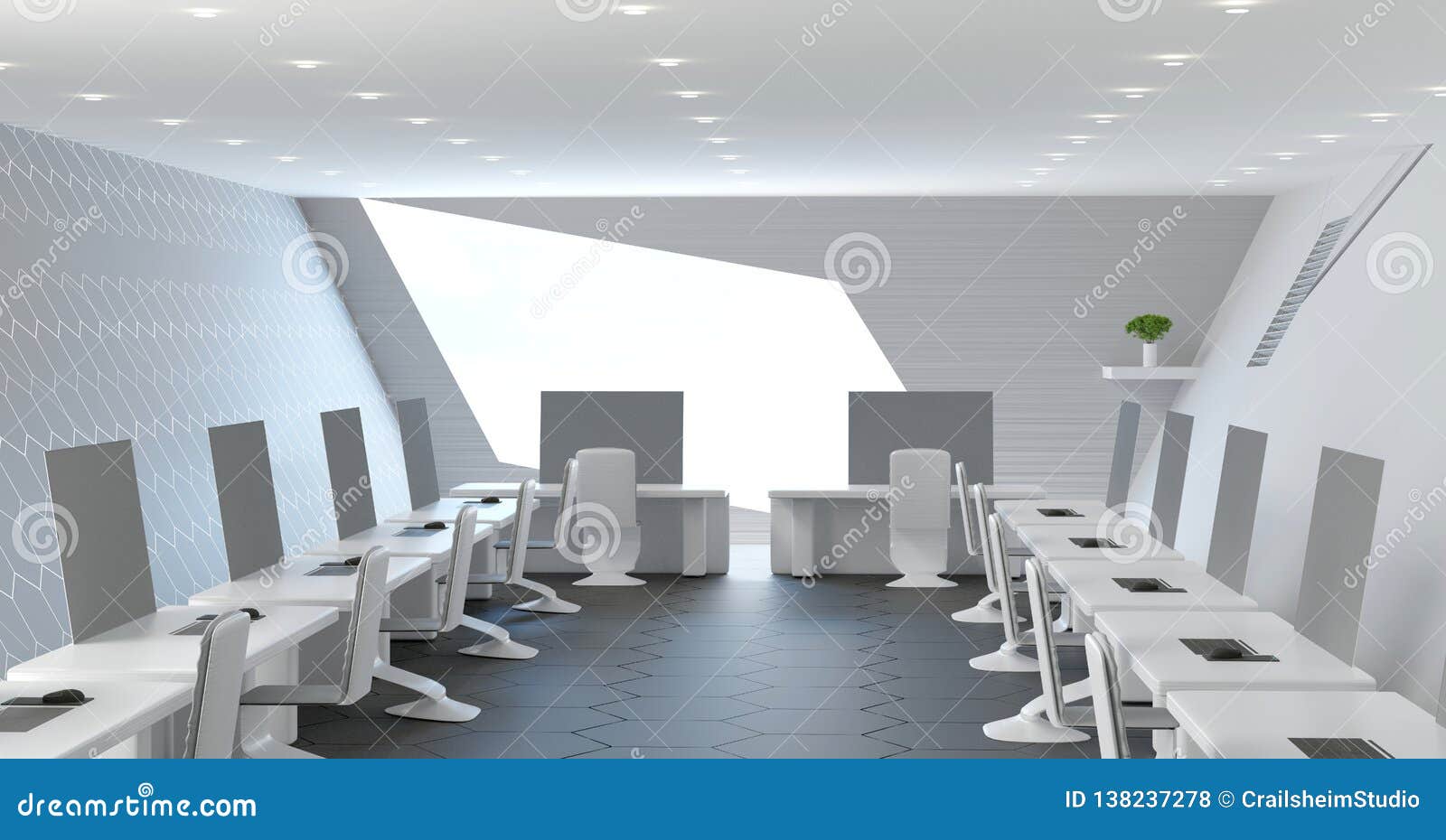 Room Simple Modern Workplace Interior 3d-illustration Stock ...