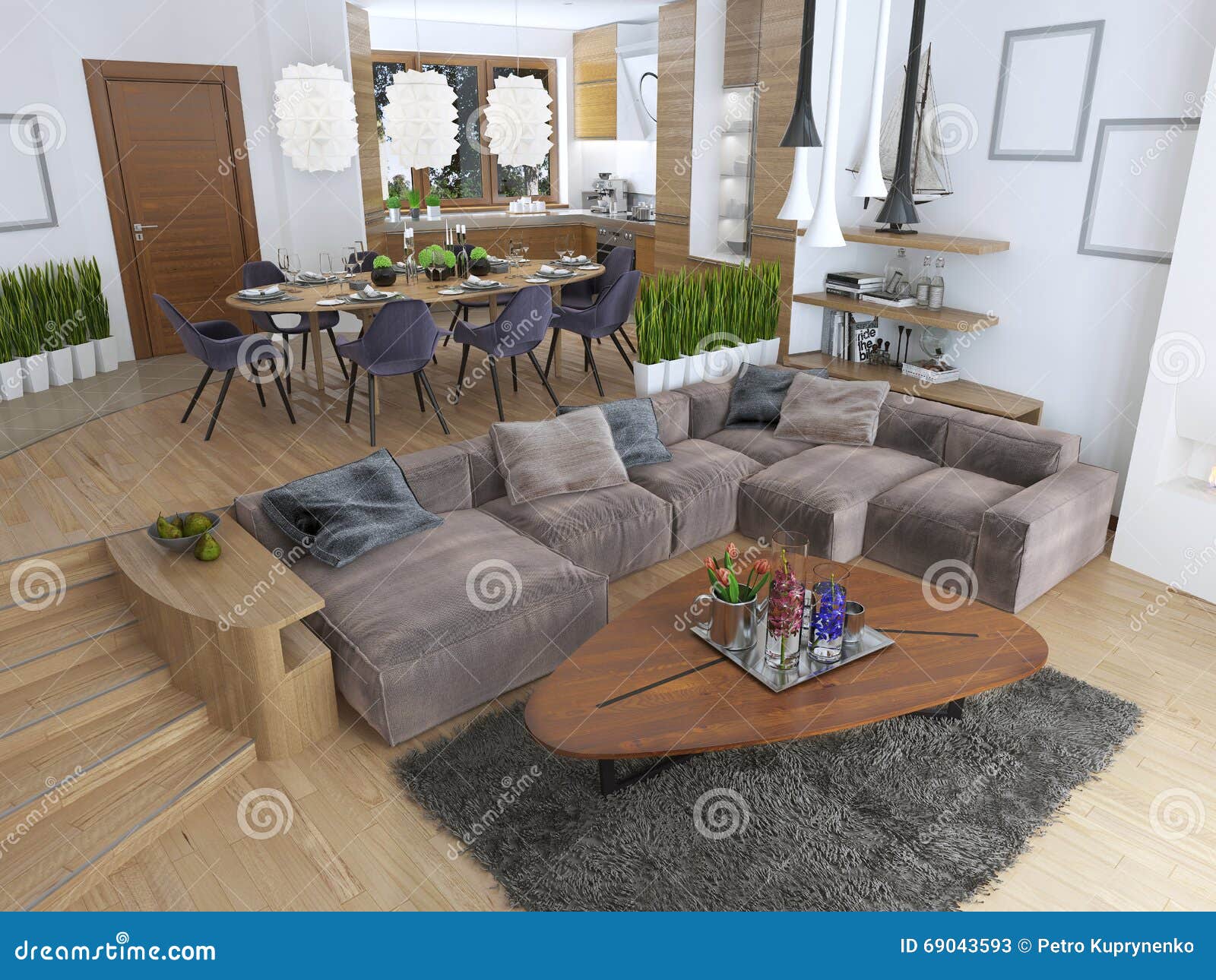 The Room is a Studio with Kitchen and Dining Area and a Living R Stock ...