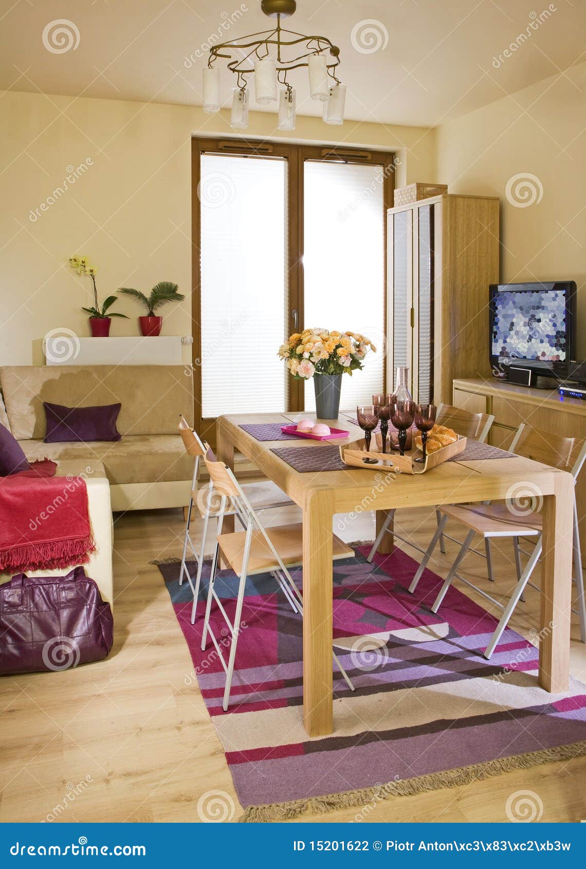 Room with table stock photo. Image of chair, apartment - 15201622