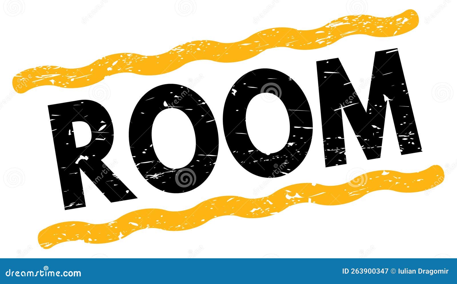 ROOM Text on Yellow-black Lines Stamp Sign Stock Illustration ...