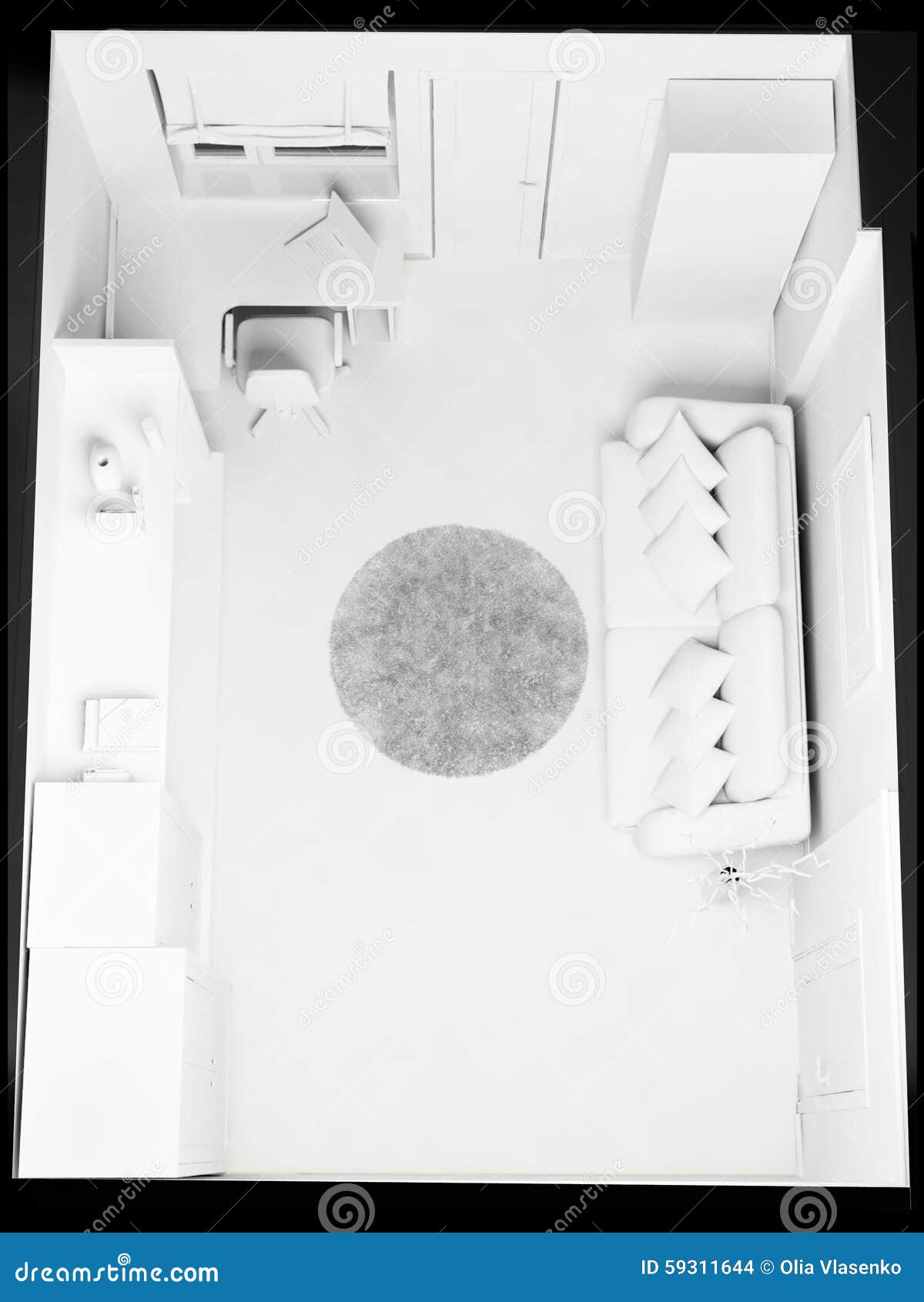 A room, top view, stock illustration. Illustration of design - 59311644