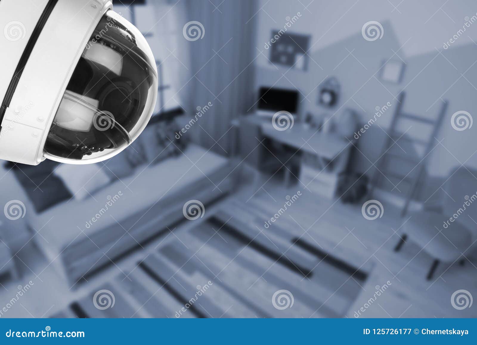 Room Under CCTV Camera Surveillance Stock Image - Image of digital ...