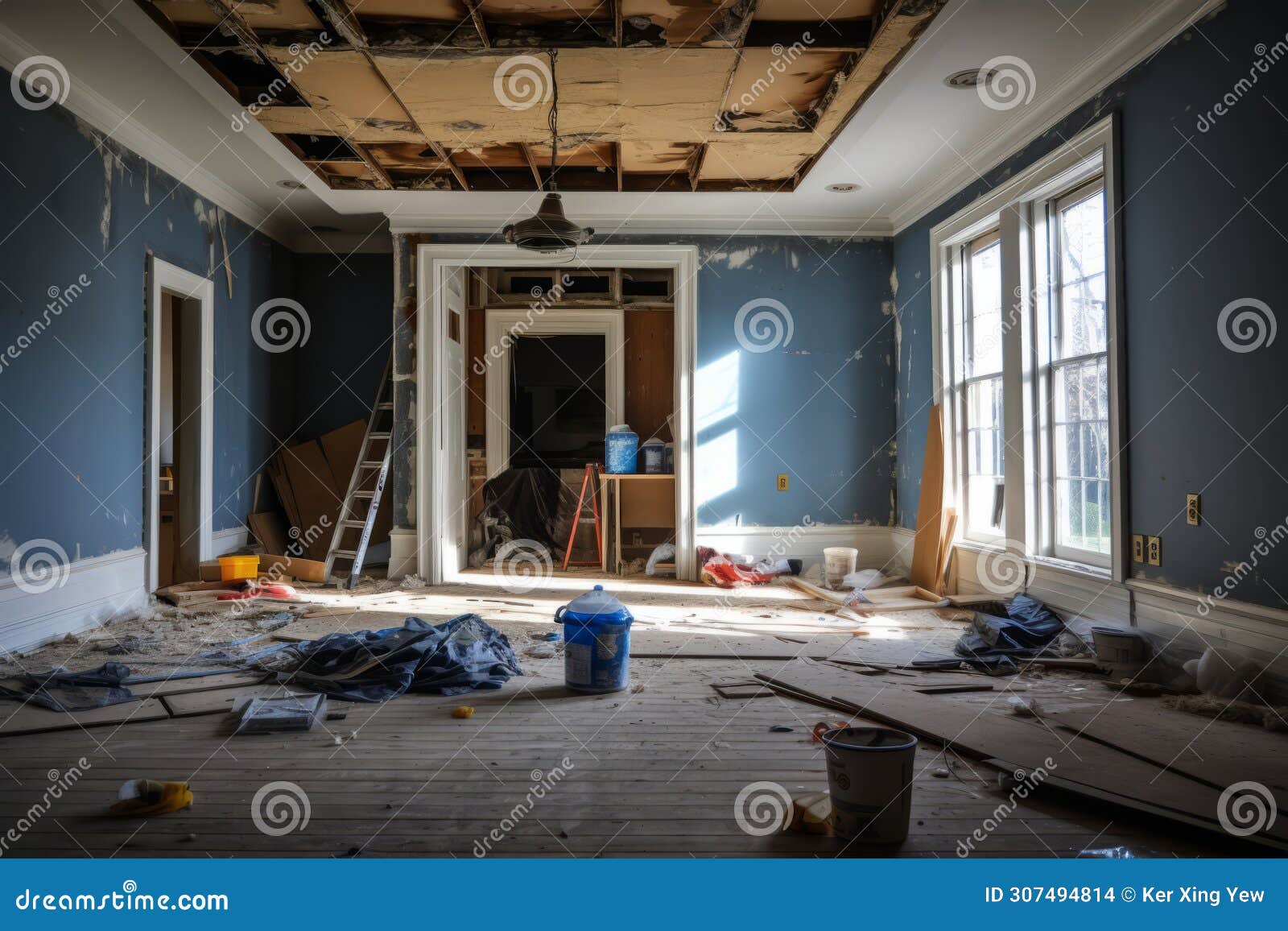 A Room Under Renovation, Showing Signs of a Work in Progress Stock ...