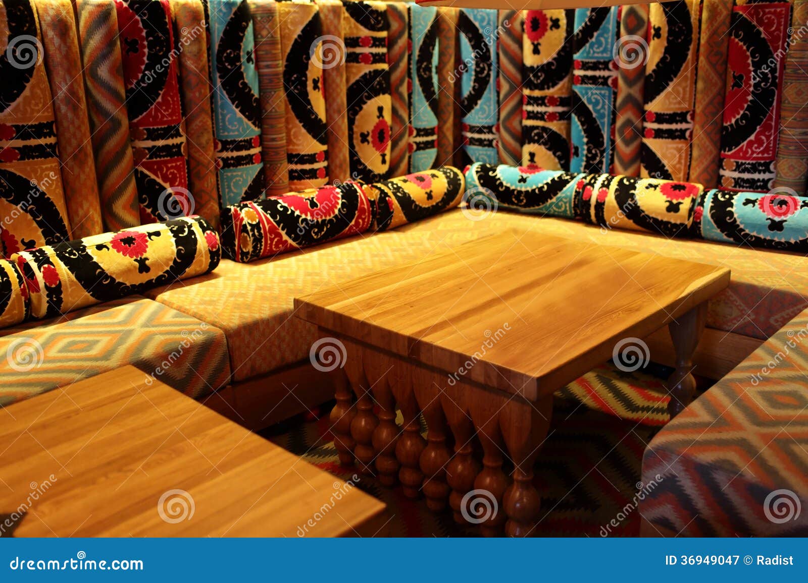 Room in uzbek restaurant stock image. Image of interior - 36949047